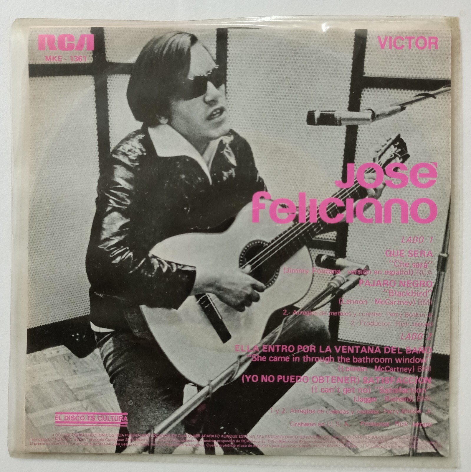 JOSE FELICIANO -QUE SERA- 2° LUGAR EN SAN REMO ´71, MEXICAN 7¨ EP PS ...