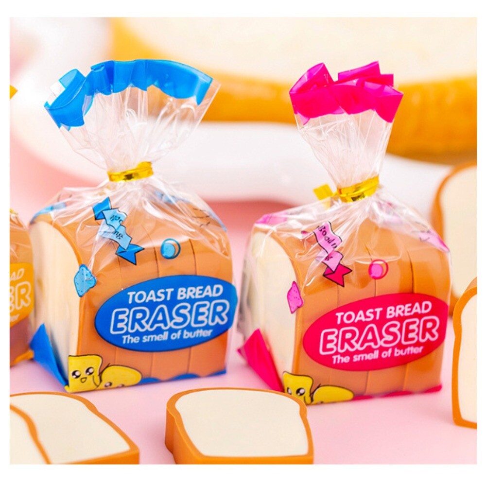 4pcs Cute Toast Bread Eraser Soft Correction Tool School Office Supply ...