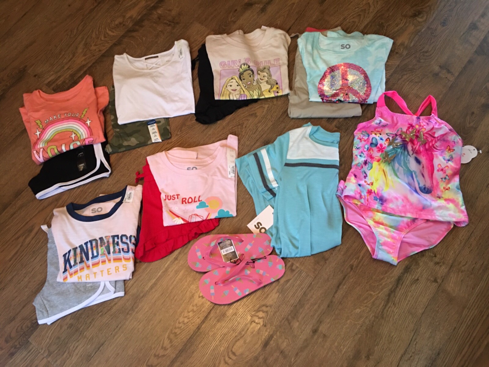 NWT~Girls size 7 clothes lot of 16 Pcs.~Spring/Summer~SO, Disney ...