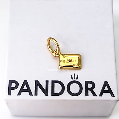 New 100% Authentic PANDORA Gold Pla Love Letter Envelope Dangle Charm ...
