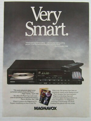 1988 MAGNAVOX Electronics COMPACT DISC PLAYER "Very Smart" Magazine Ad ...