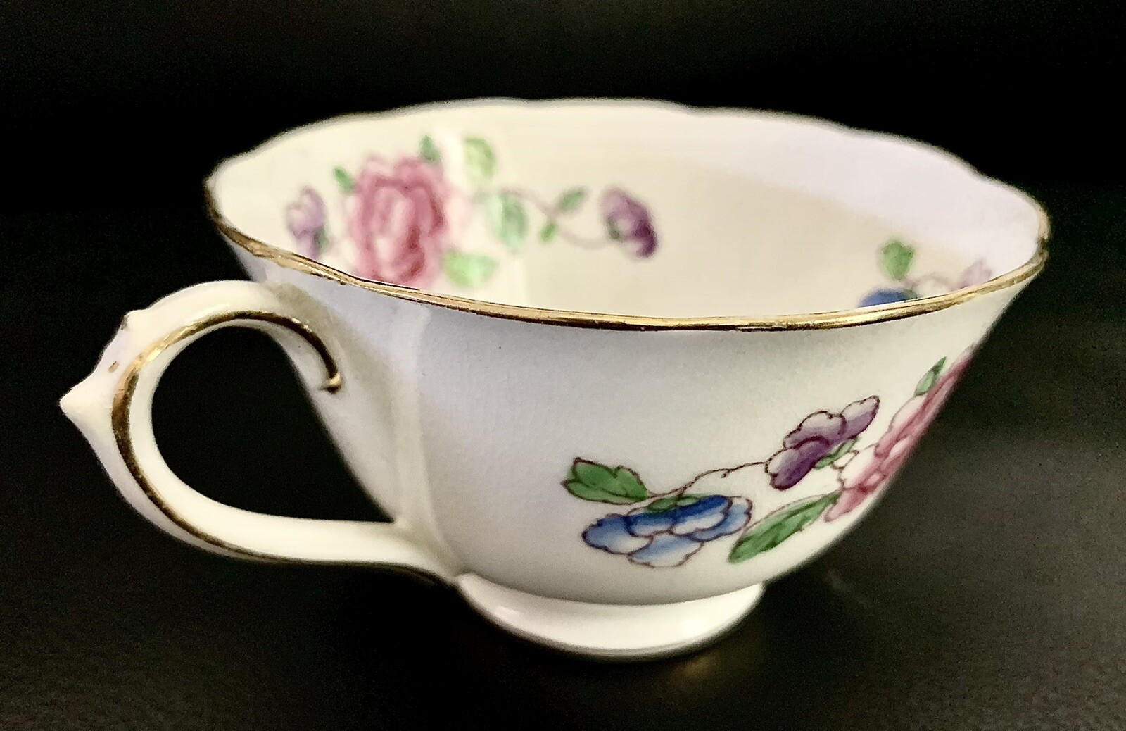 Antique Hand Painted Chelson China Floral Tea Cup Saucer Plate Trio ...