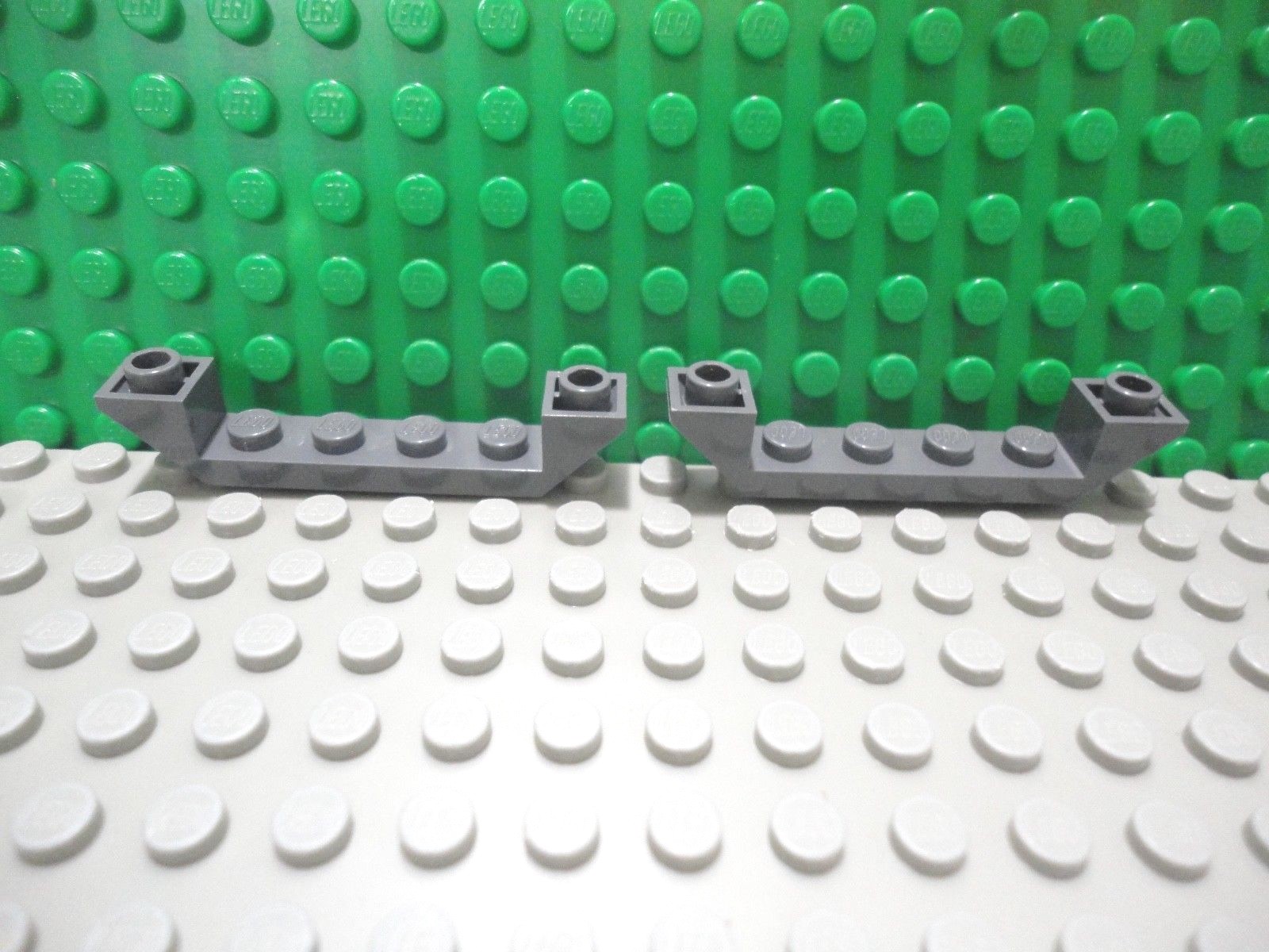 Lego 2 Dark Bluish Gray 6x1 Inverted brick block Slopes with 1x4 cut ...