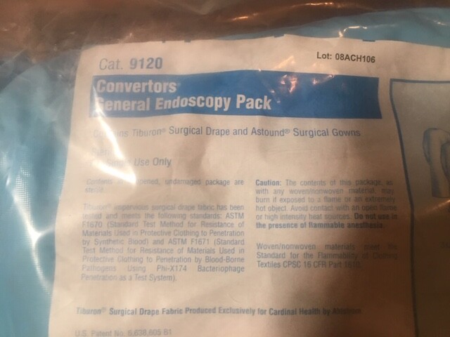 12x Cardinal 9458 Convertors Tiburon General Endoscopy Drape 123.5” x ...