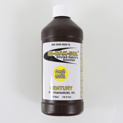 Di-Dak-Sol Diluted Dakin's Solution Wound Cleanser 16oz Twist Cap ...