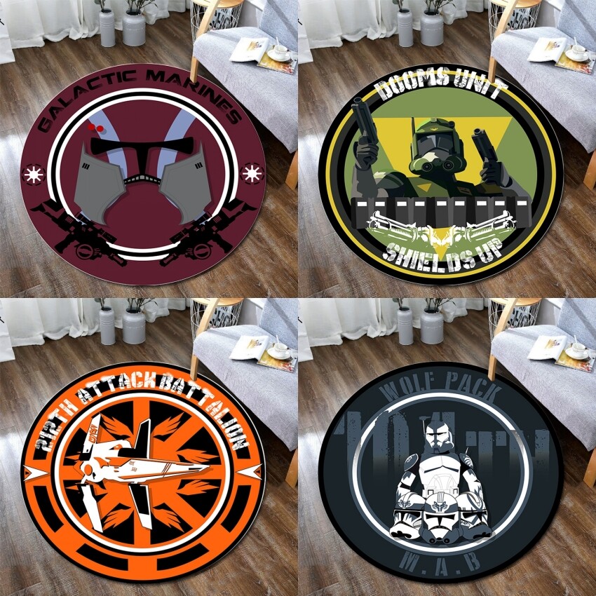 Star Wars Round Floor Mat Non-slip Doormat Chair Cushion Area Carpet ...