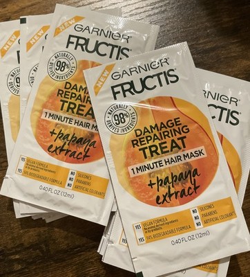 Vegan papaya Garnier Fructis hair treat hair mask | 10 Packets | eBay