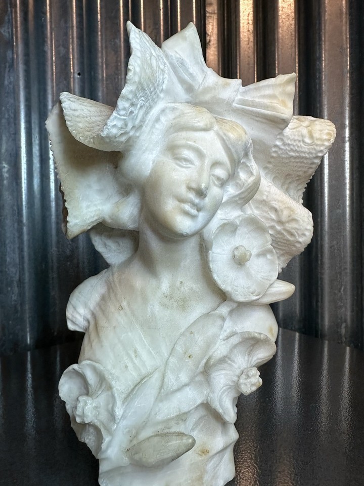 Vintage Alabaster Lady Sculpture Bust | eBay