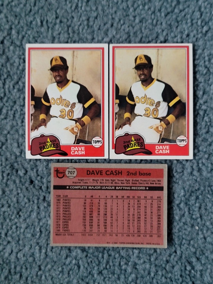 1981 Topps Dave Cash Baseball Card Lot of approx 3 cards | eBay