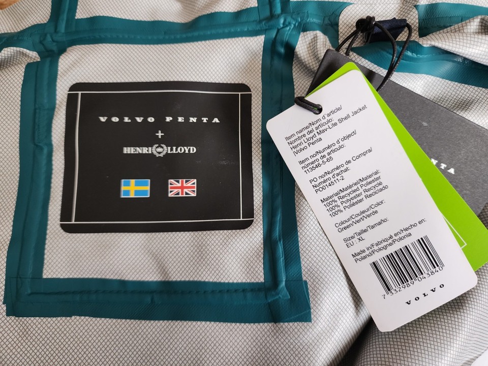 Volvo Penta x Henri Lloyd Mens Limited Edition Mav-Lite Shell Jacket ...