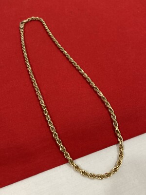 Vintage ⭐️ ITALY 925 Sterling Silver Gold Vermeil ROPE Chain 4mm ...