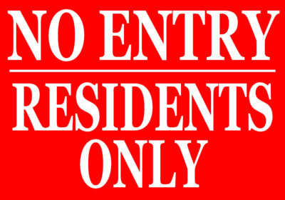 NO ENTRY RESIDENTS ONLY Metal SIGN NOTICE keep out flats property ...