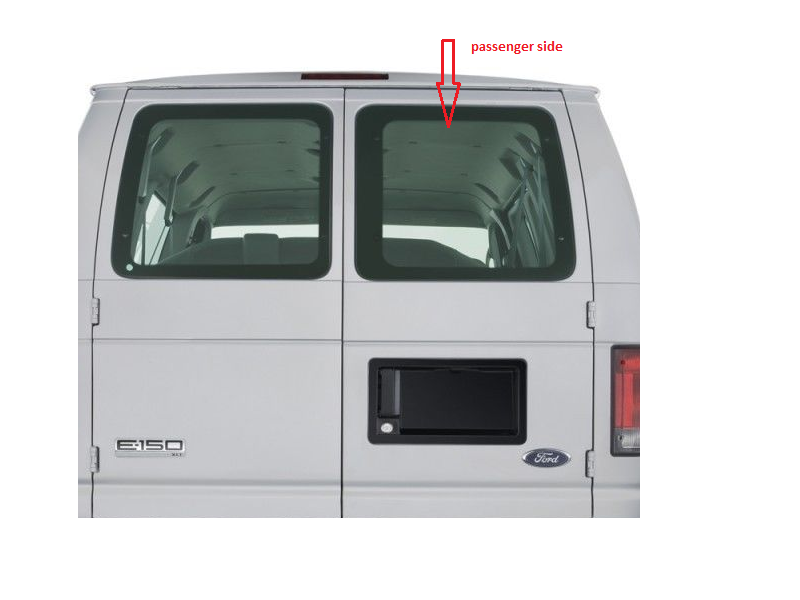 1992-2016 Ford Econoline Van Rear Back Glass Passenger Side 4 Holes ...