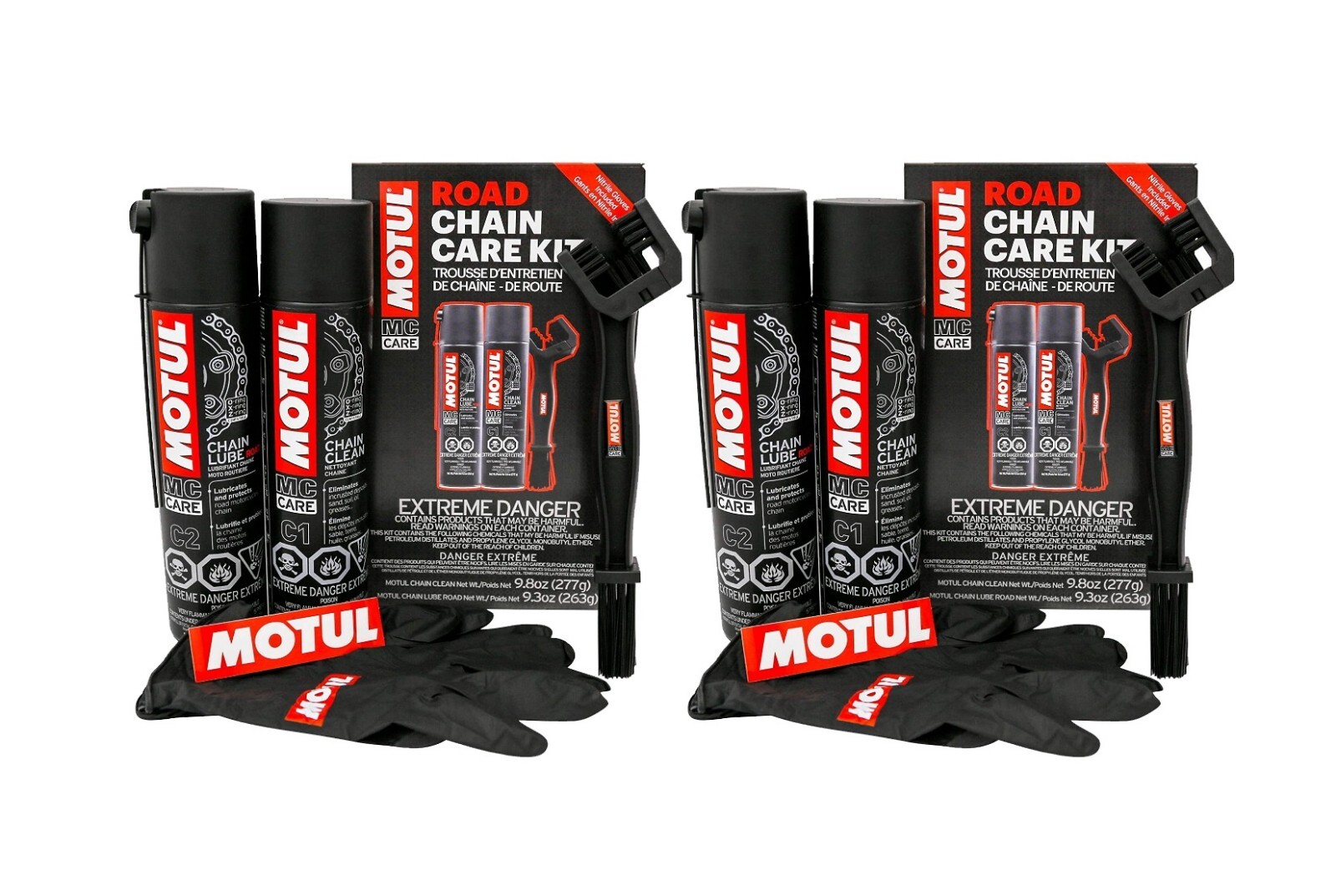 Motul Set of 2 MC Care Chain Kit Road with Chain Cleaner Lube Brush ...