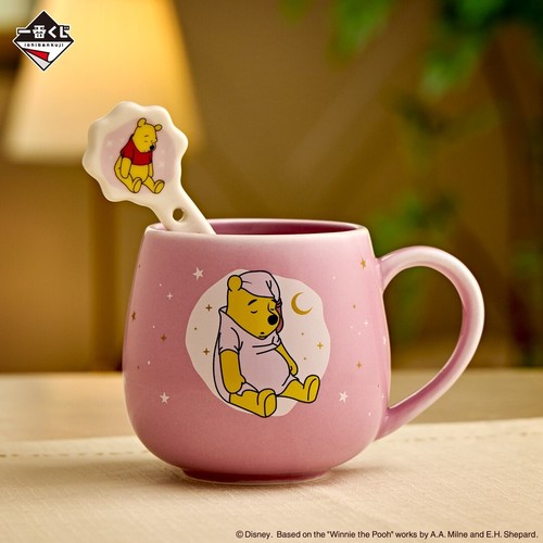 Ichiban Kuji Winnie the Pooh C Prize Goodnight Mug Cup & Spoon Set NEW ...