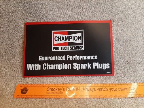 Champion Spark Plug Service Workshop Machine Sticker 8 X 5 Garage Decal ...