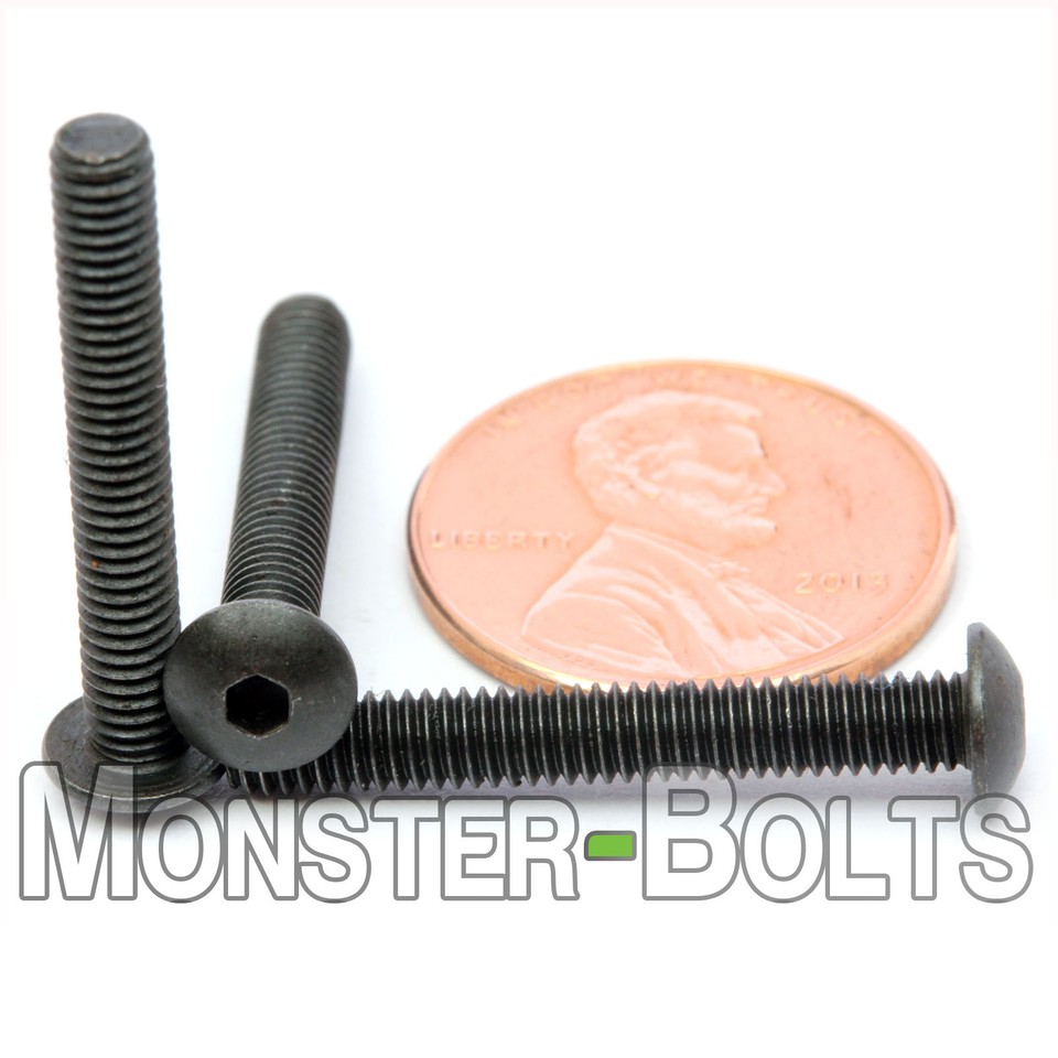 #6-40 Button Head Socket Caps Screws, Alloy Steel w Thermal Black Oxide ...