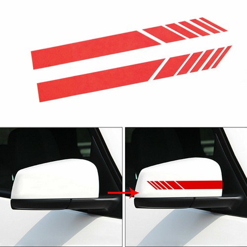 Red Racing Stripe Reflective Rearview Mirror Decor Sticker for Mercedes ...