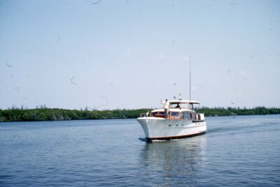 35mm Slide 1950s Red Border Kodachrome Barbara Boat in Hollywood ...