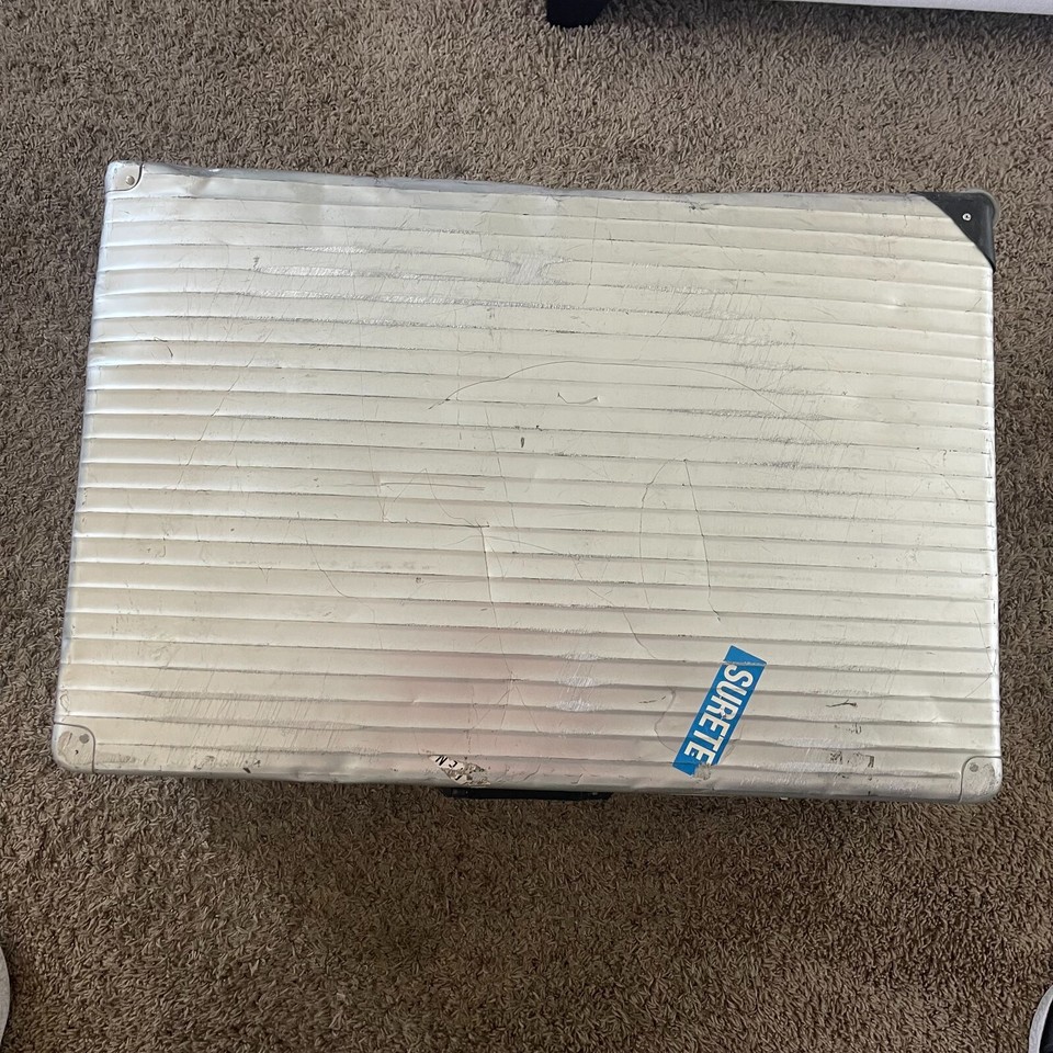 Vintage Rimowa Large Suitcase Two Wheeled Silver Aluminum Trunk Made in ...