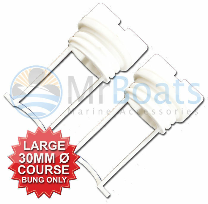2 x LARGE BOAT BUNG & BASES WHITE COMPLETE DRAIN BUNGS PLUG BOAT COARSE ...