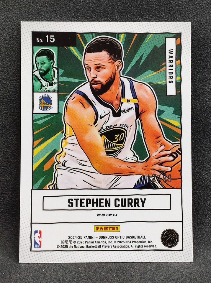 2024-25 Panini Donruss Optic Stephen Curry #15 Red Gold Choice Net ...