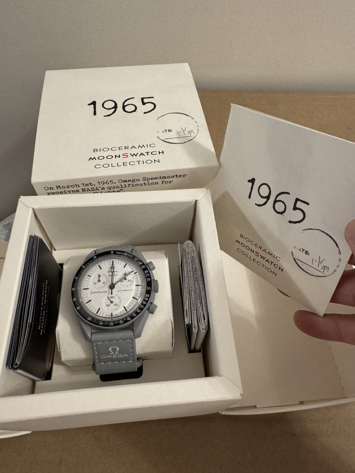 Swatch x OMEGA BIOCERAMIC MoonSwatch 1965 Gray White SO33M106 NEW ...