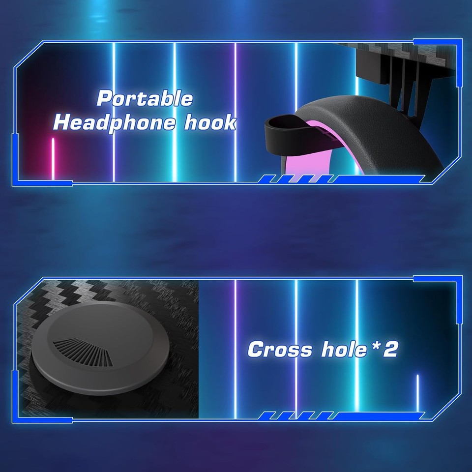 Gunji 80-120 cm Gaming Desk Computer Table Home Office Desk with a hook ...