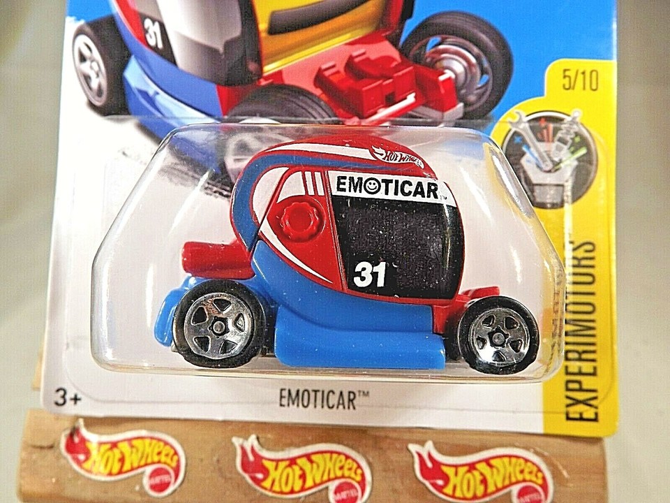 2017 Hot Wheels #26 Experimotors 5/10 EMOTICAR Red-Blue w/Chrome 5 ...