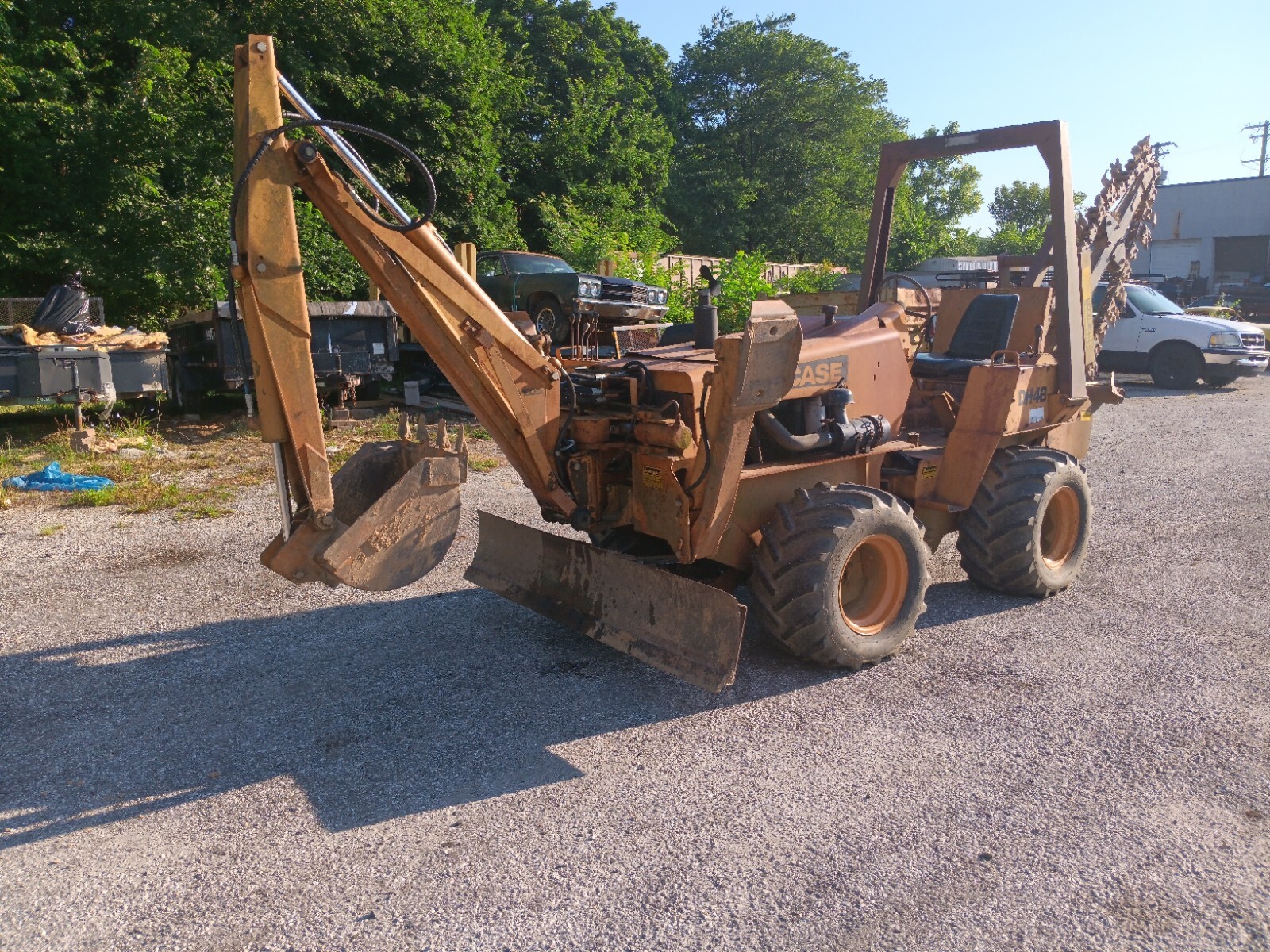 CASE DH4B 4x4 BACKHOE, TRENCHER w 6 WAY BACKFILL BLADE COMBO | eBay