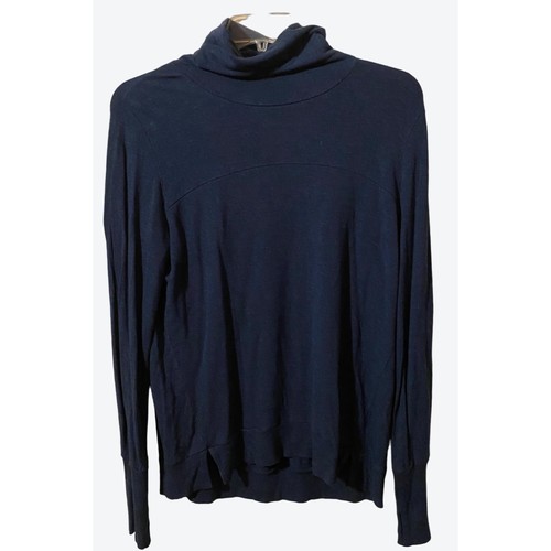 Alo Women's Large Long Sleeve HIgh Neck Turtleneck Stone Blue Top | eBay