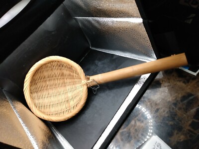 Asian Wicker Net Woven Bamboo Rattan Winnowing Basket Scoop Ladle. AD ...