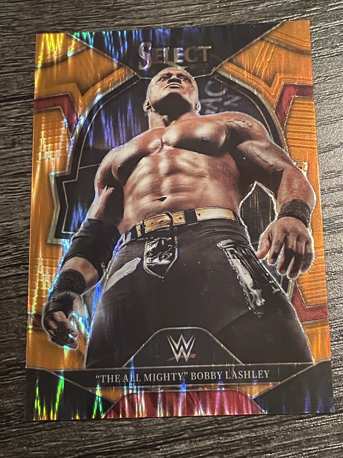 ALMIGHTY BOBBY LASHLEY (2) 2023 WWE Select Concourse Orange Flash Prizm ...