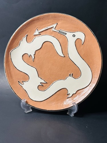 San Ildefonso Pueblo Avanyu Serpent Southwest Indian Pottery Plate 11 ...