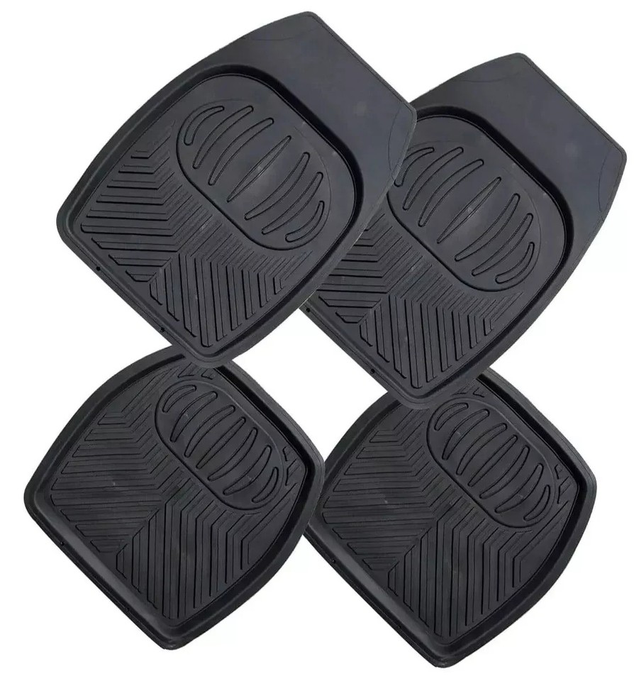Durable 4PC Set - Rubber Tray Floor Mats - All-Weather Protection For ...
