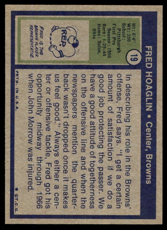 1972 Topps #19 Fred Hoaglin NM/MT **AA-4706** | eBay