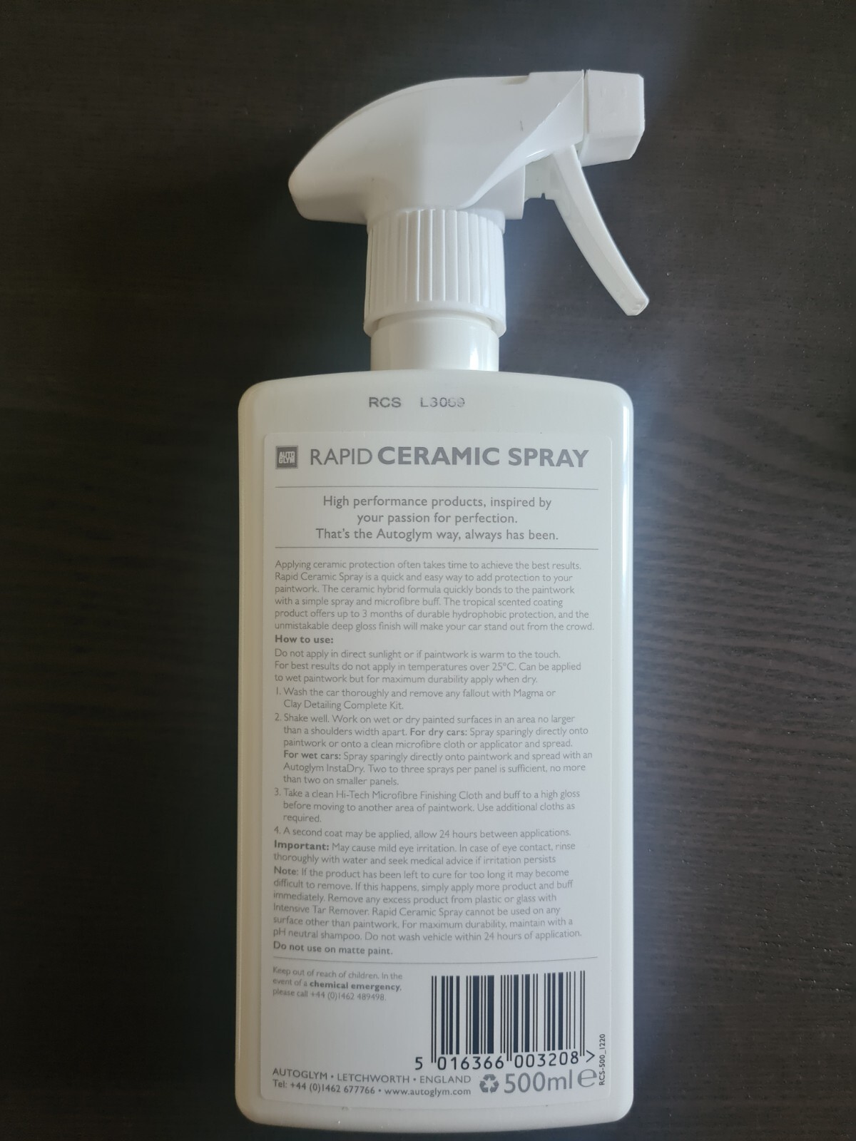Autoglym RCS500 Rapid Ceramic Spray - 500ml for sale online | eBay
