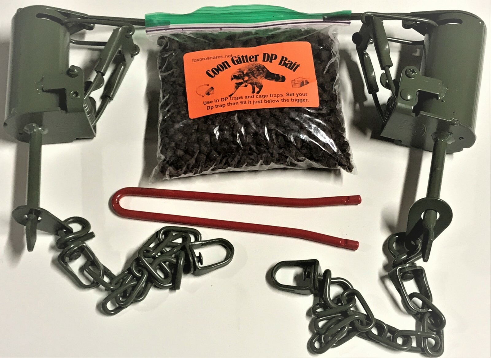 2 FPS DP Dog Proof raccoon Traps, 1 DP setter & 1 Coon Gitter Bait NEW ...