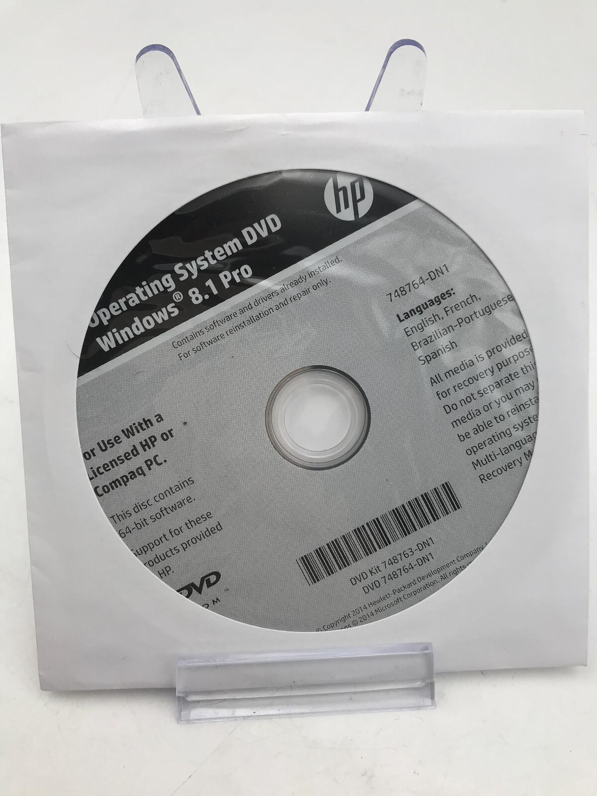 HP Windows 8.1 Professional 64bit OS Restore Recovery OEM DVD Disc for ...