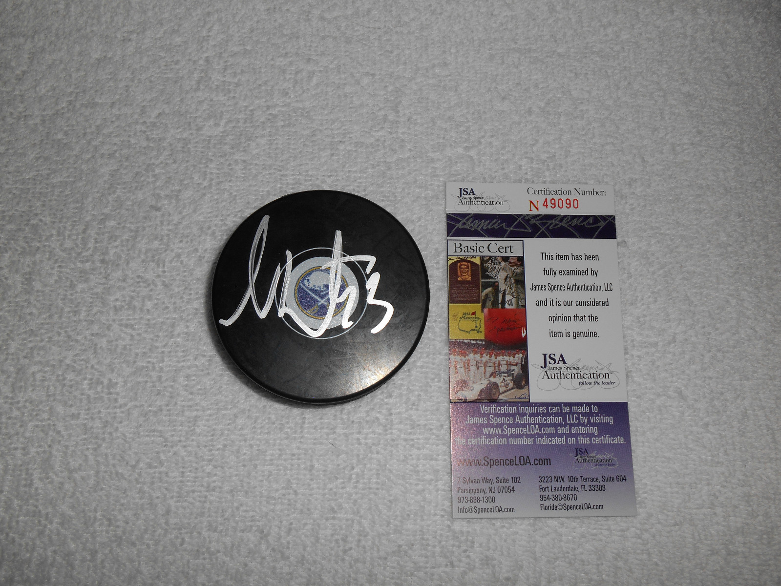 Sam Reinhart Hand Signed Buffalo Sabres Logo Puck JSA #N49090 Autograph ...