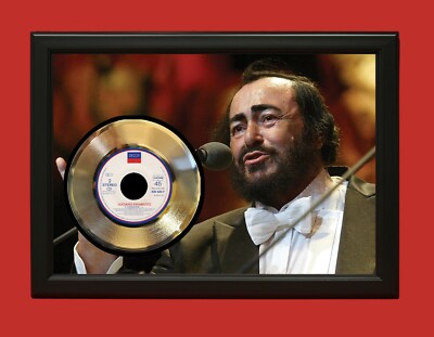 Luciano Pavarotti Poster Art Wood Framed 45 Gold Record Display C3 | eBay