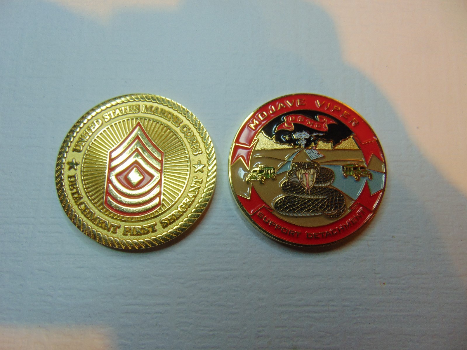 CHALLENGE COIN US MARINE CORPS MOJAVE VIPER USMC DETACHMENT FIRST ...