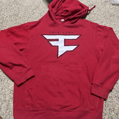 FaZe Clan Logo Pullover Hoodie Red Sweatshirt Gaming Size Small | eBay