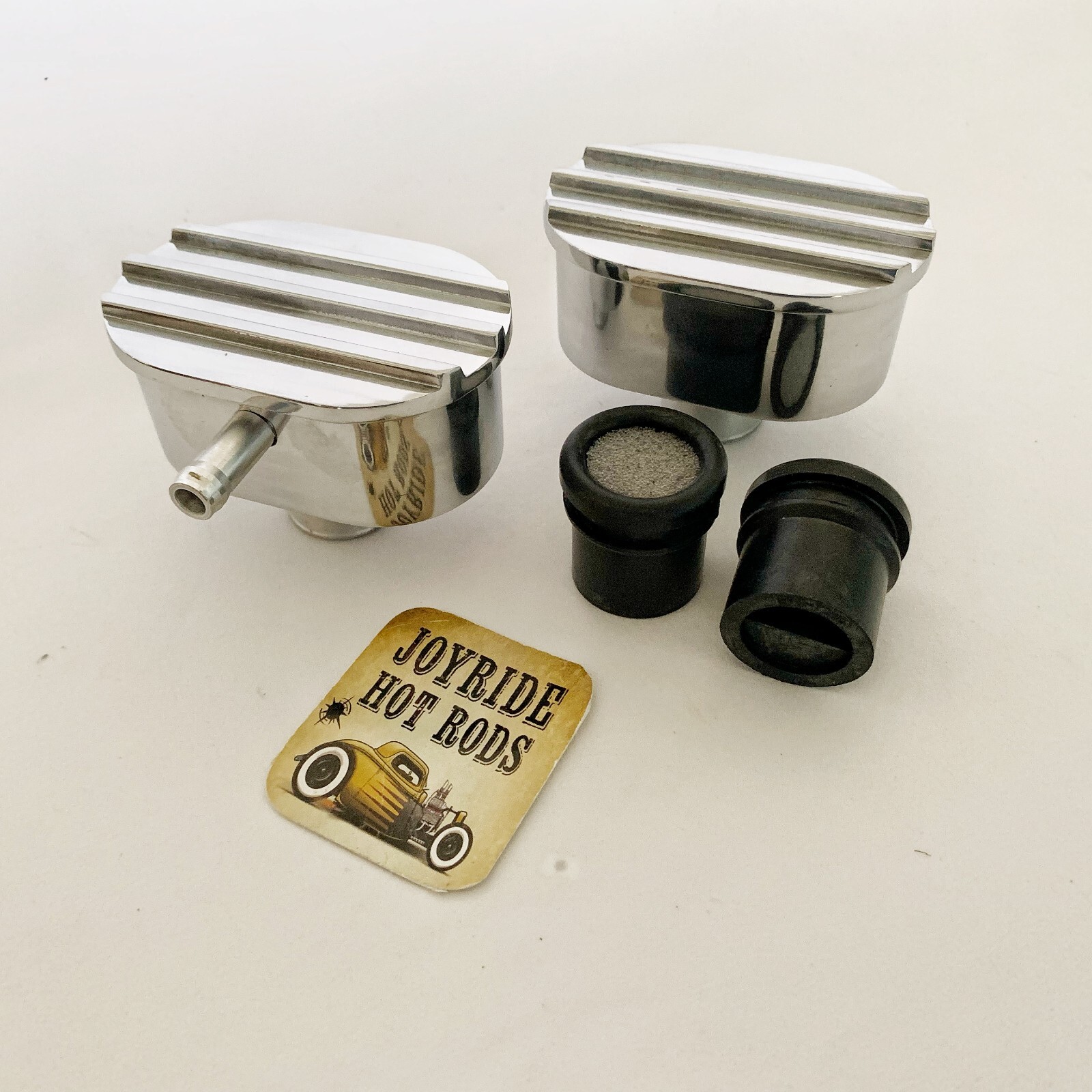 1 Pair V8 Valve Cover Engine Breathers- Finned Polished Aluminum x 1 ...