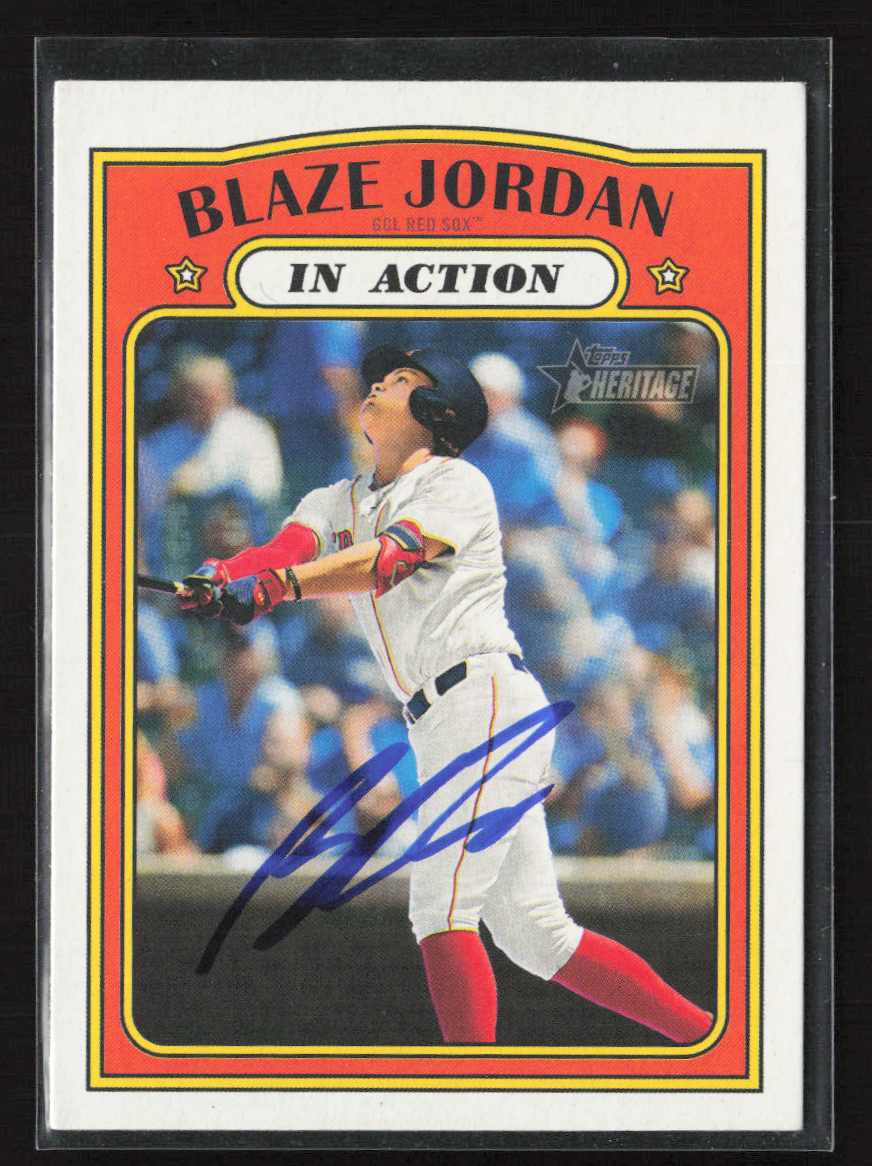 Blaze Jordan Signed Auto 2021 Topps Heritage Minor In Action Insert ...
