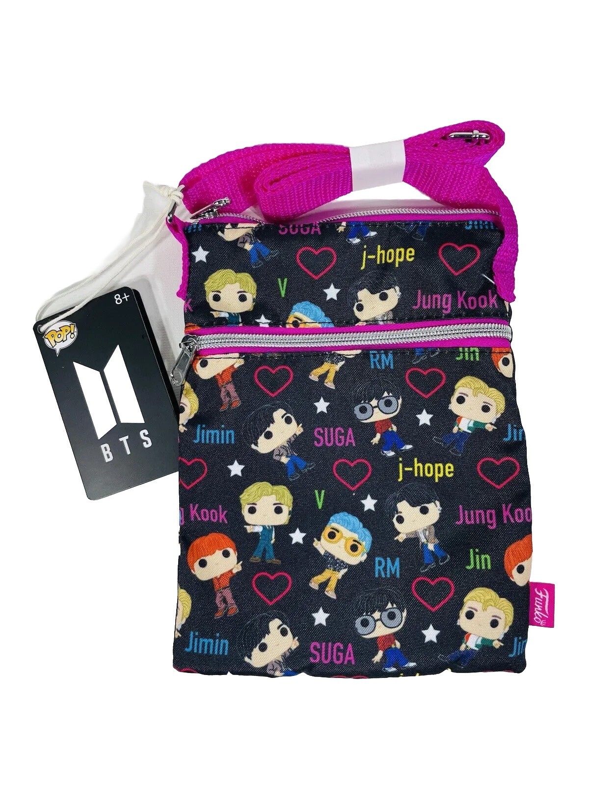 Loungefly Funko Pop BTS Band with Hearts Print Crossbody Passport Bag ...