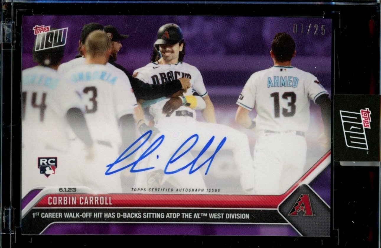 2023 Topps Now #364C Corbin Carroll Purple Auto RC Rookie Autograph #d ...