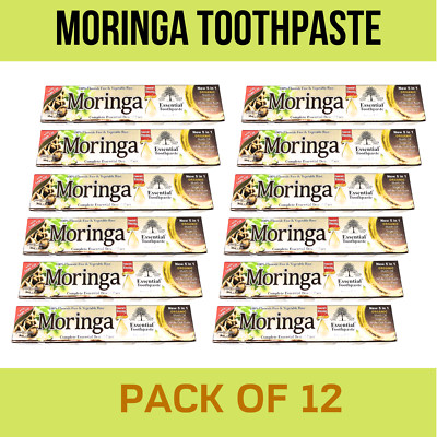 12 PACK- MORINGA Toothpaste, Natural & Organic, Fluoride Free ...