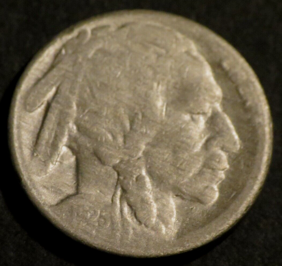 1925 S Buffalo Nickel Semi-Key Date Horn Details Holo-Restored Five 5c ...