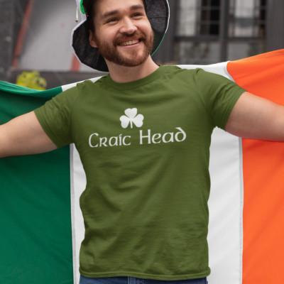 CRAIC HEAD T-Shirt - Slainte St Patricks Ireland Irish Funny paddys day ...